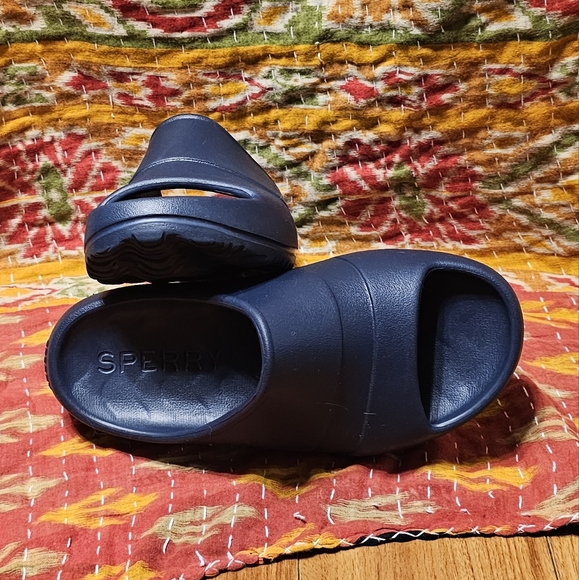 Sperry | Shoes | Sperry Navy Blue Slide Sandals W7m5 | Poshmark
